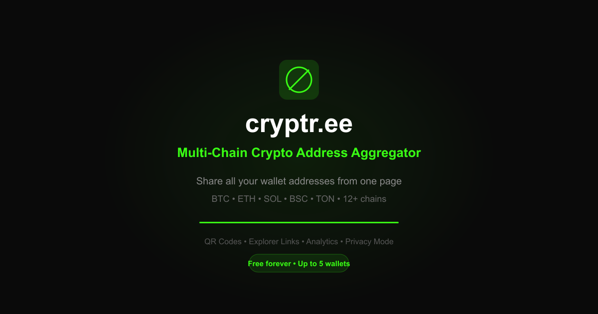 Cryptr.ee — Multi-Chain Crypto Address Aggregator | Share Wallet Links ...